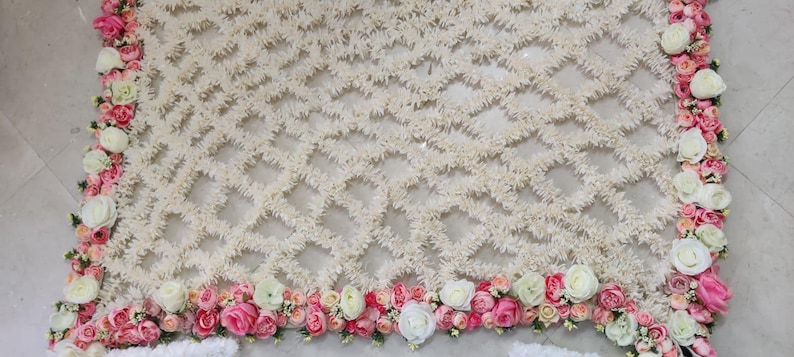 Handmade Jasmine Flower Bridal Entry Chaddar, Indian Wedding Decor (5x4 ...