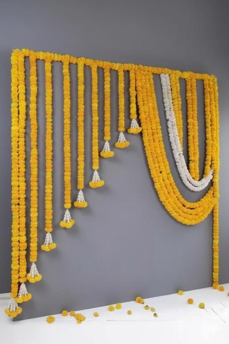 Marigold Backdrop for Diwali Pooja | Indian Home Decoration ...