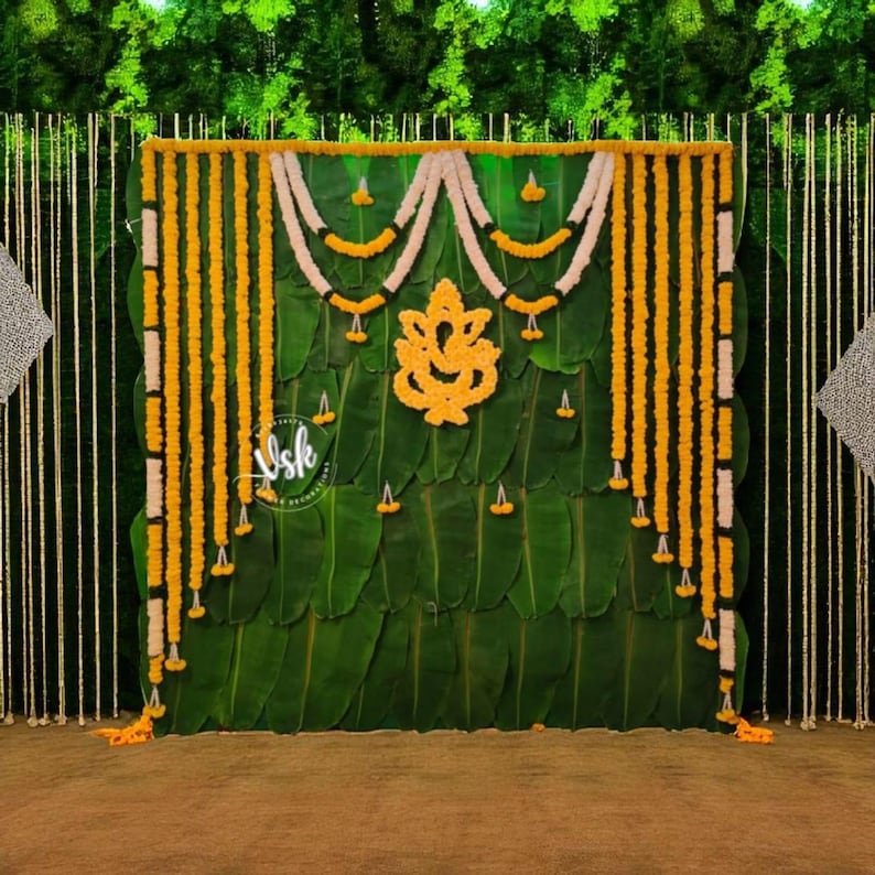 Marigold Flower Toran Backdrop – Handmade Garlands for Puja, Indian ...