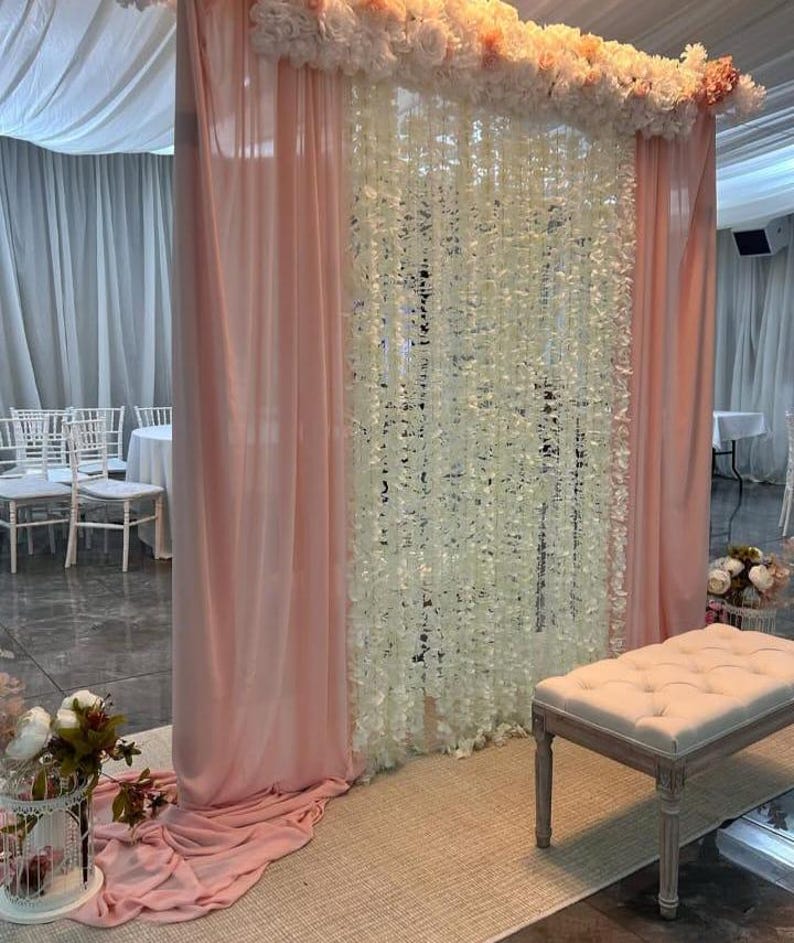 Nikah Stage Partition Decor Set – Floral Garland Top Runner With Side ...