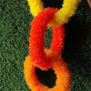 3 Multicolor Artificial Flower Ring Chain – Wall & Door Hanging for ...