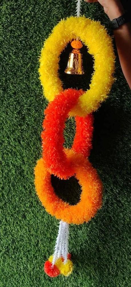 3 Multicolor Artificial Flower Ring Chain – Wall & Door Hanging for ...