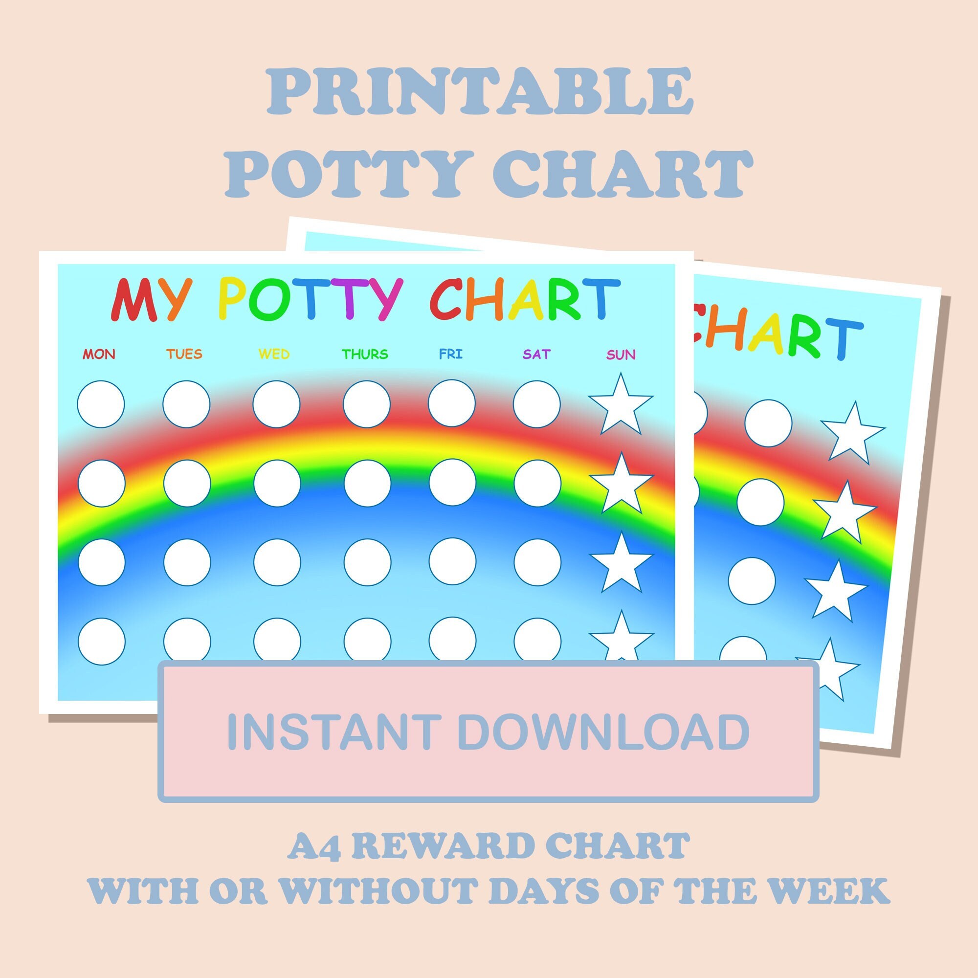 Rainbow Potty Chart, Reward Chart, Training Chart, Printable Potty ...