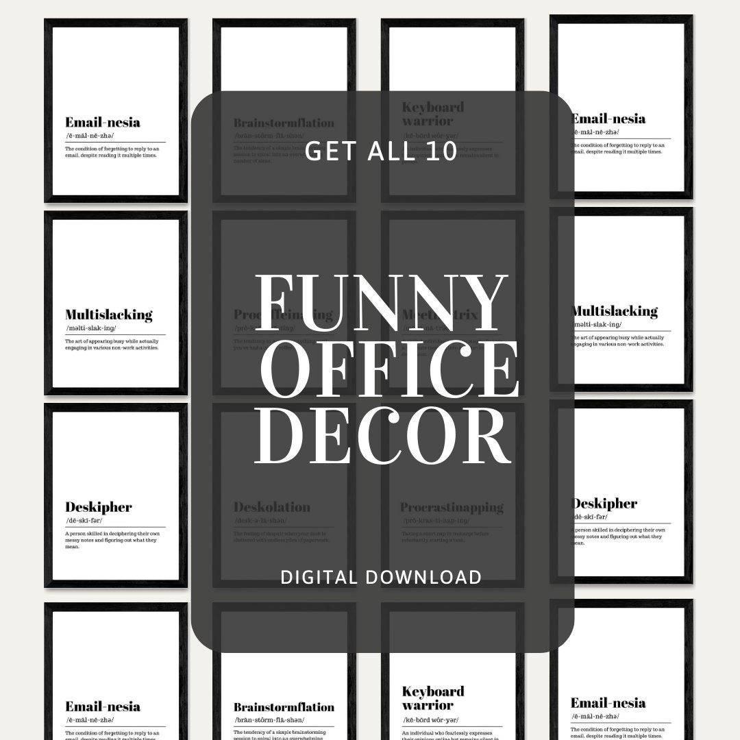 Printable Wall Art 10 Printable Gallery Wall Set Office Funny - Etsy