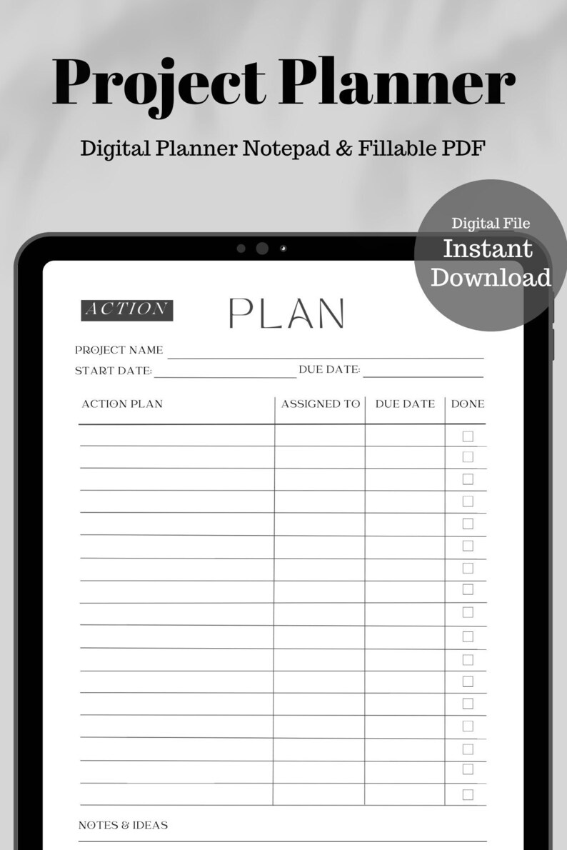 Project Planner Printable Productivity Planner Task Tracker, Project ...