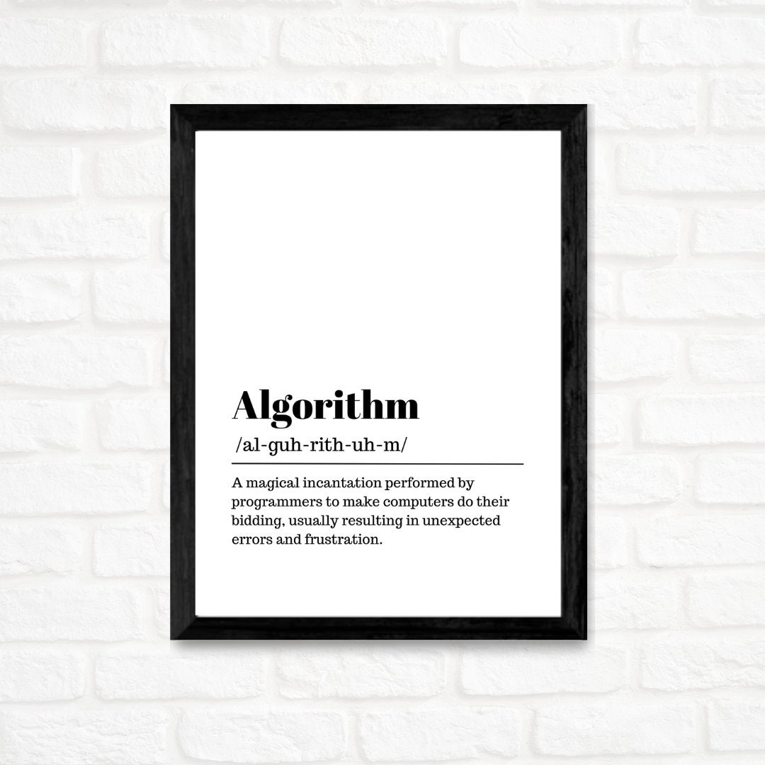Algorithm Definition Wall Print Office Wall Art Developer Prints Office ...