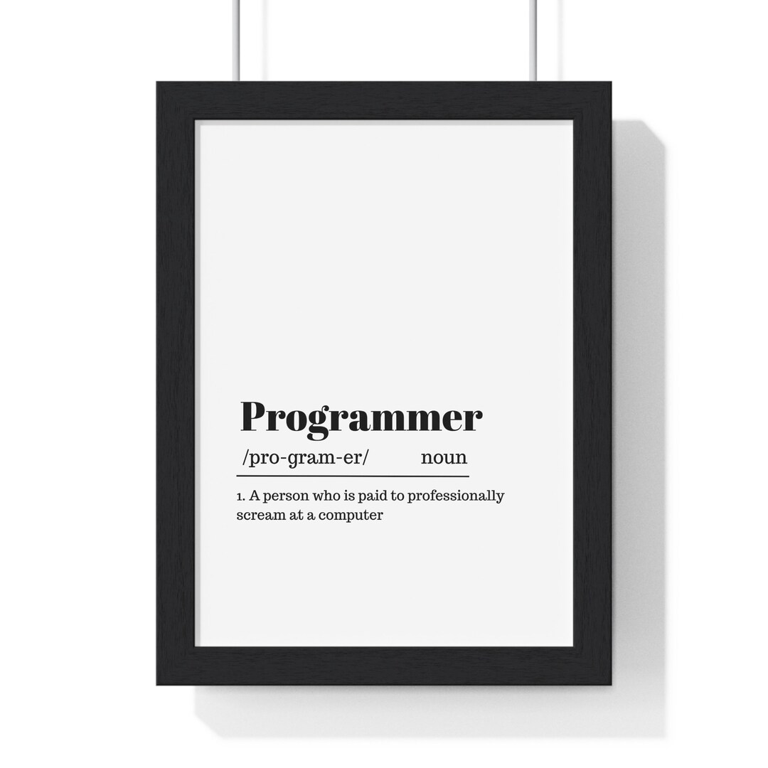 Programmer Definition Wall Print Office Wall Art Developer Prints ...