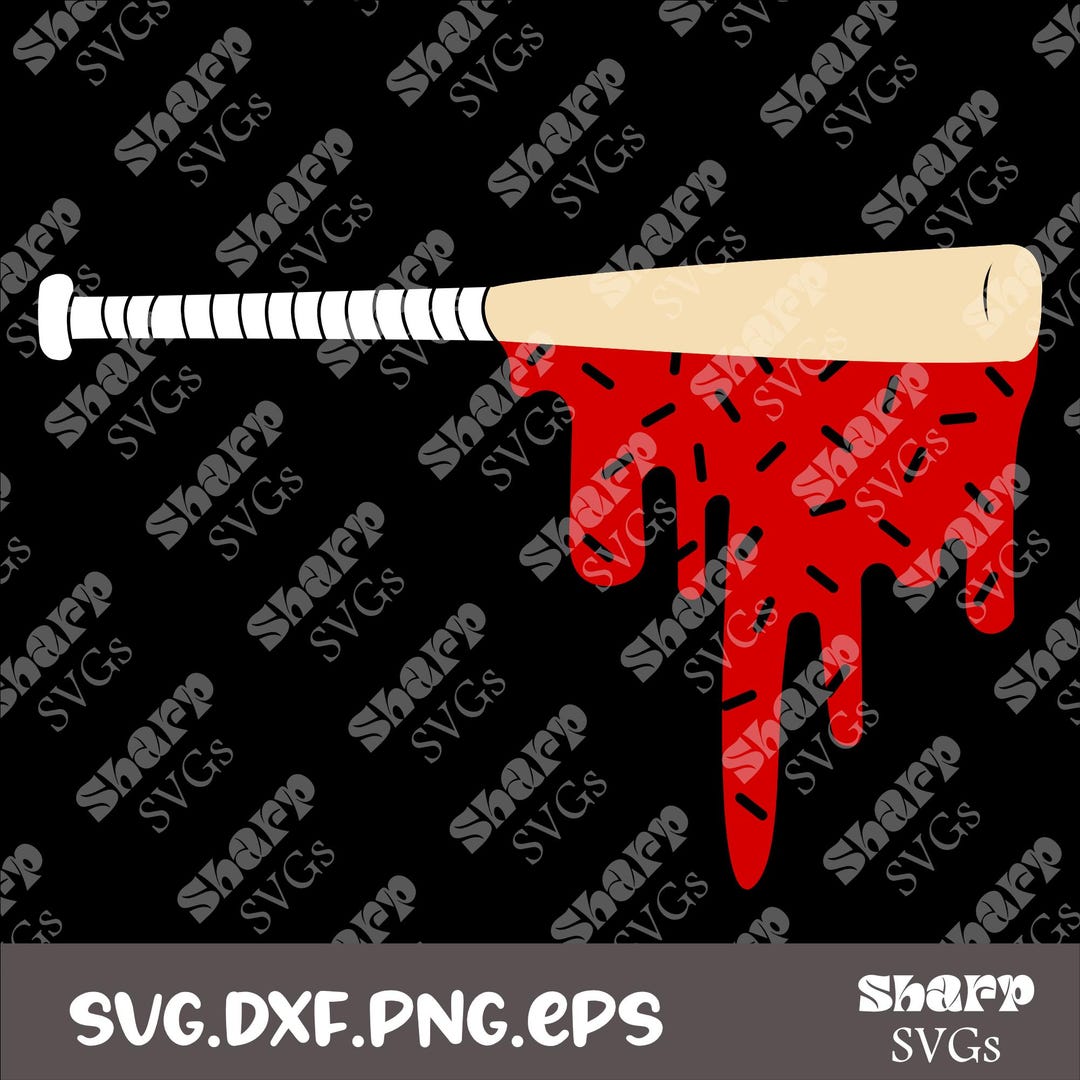 Baseball Bat Ice Cream Drip - SVG & PNG Digital Files. Baseball Drip ...