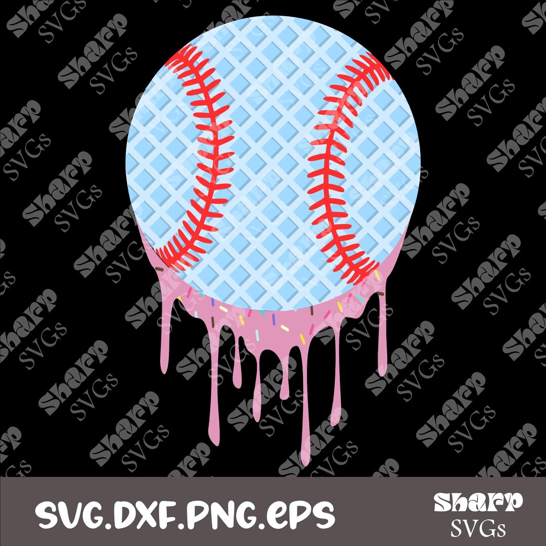 Baseball Ice Cream Drip Design (png, Svg, Eps, Dxf) Digital Files - Etsy