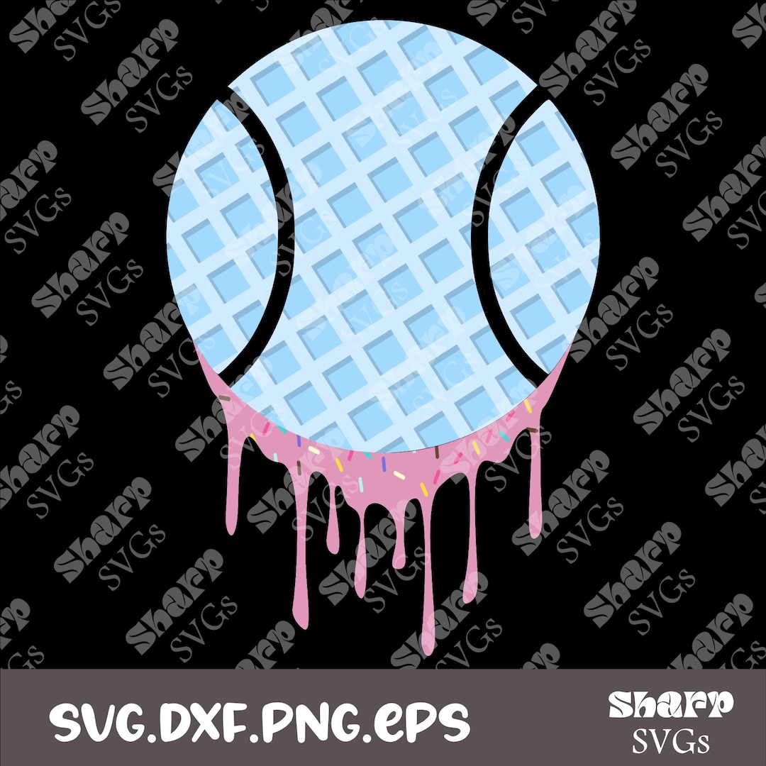 Tennis Ball Ice Cream Drip PNG, Svg, Eps, Dxf Digital Files, Tennis ...