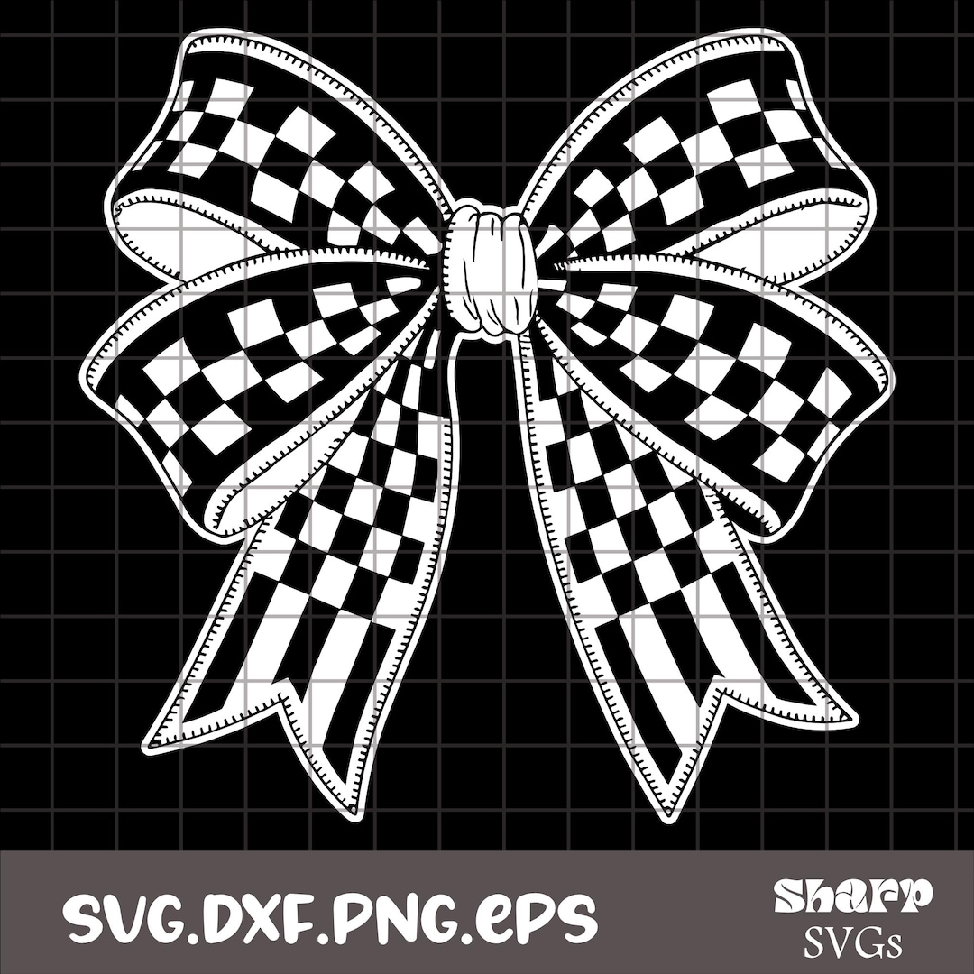 Checkered Bow Png, Svg, Eps, Dxf, Coquette Bow Png, Checkered Coquette ...