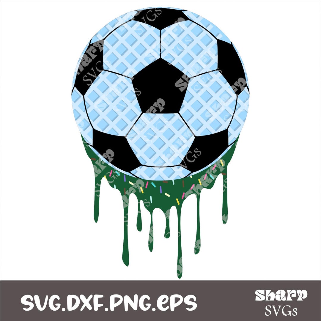 Soccer Ball Ice Cream Drip PNG, Svg, Eps Digital Files. Ideal for T ...