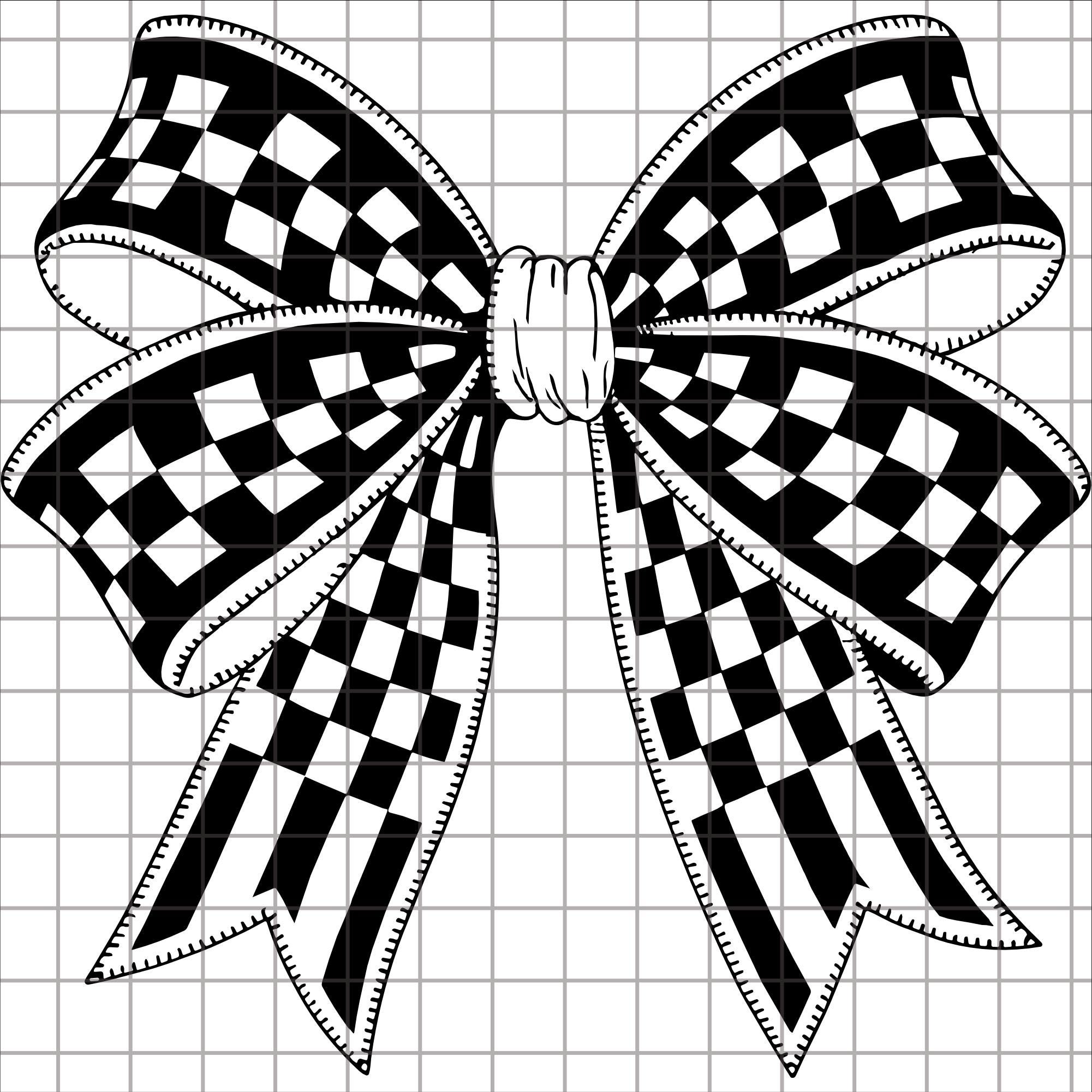 Checkered Bow Png, Svg, Eps, Dxf, Coquette Bow Png, Checkered Coquette ...