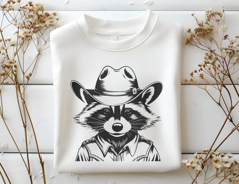 Raccoon Cowboy Hat Svg Png, Raccoon Svg, Cowboy Hat Svg, Raccoon Png ...