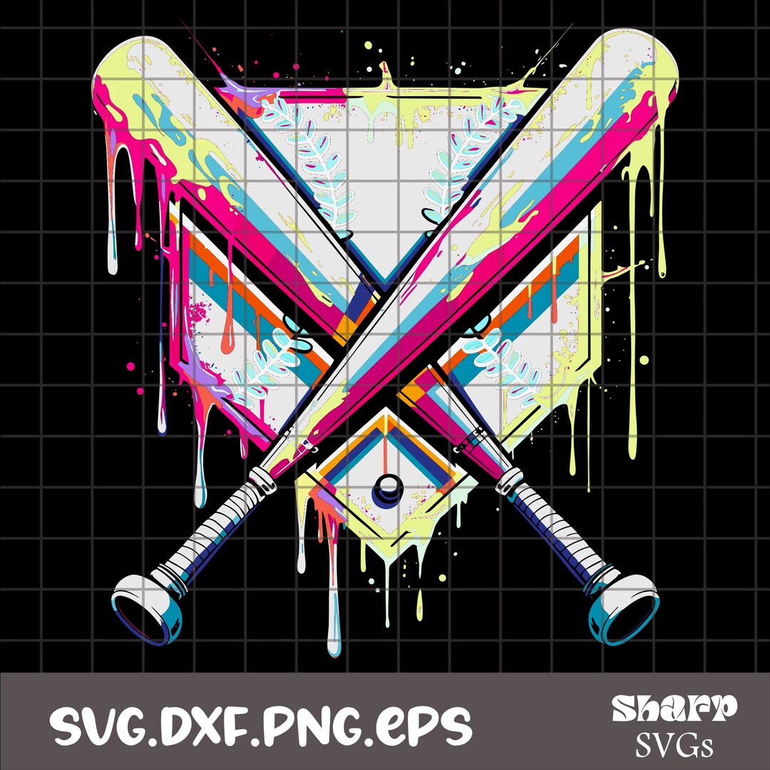 Baseball Home Plate Ice Cream Drip PNG, Svg, Eps Digital Files. Ideal ...