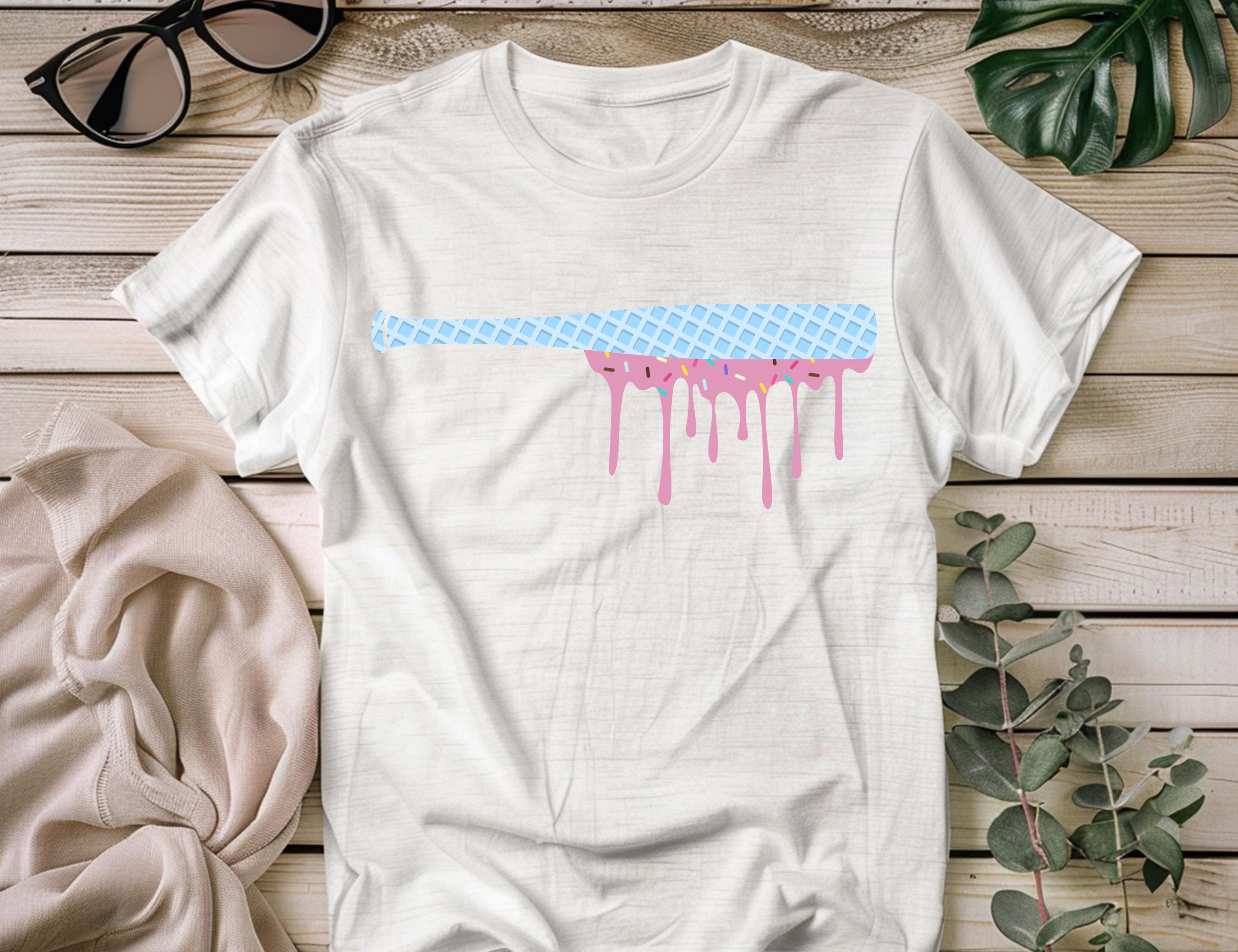 Baseball Bat Ice Cream Drip SVG PNG: DTF Sublimation Design (digital ...