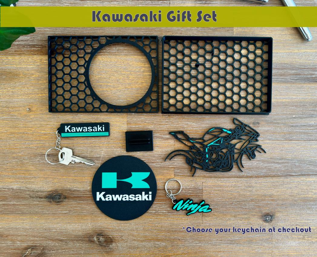 Kawasaki Ninja H2R Gift Set – Includes 2D Desk Art, Coaster & Keychain ...
