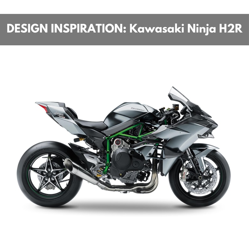 Kawasaki Ninja H2R Gift Set – Includes 2D Desk Art, Coaster & Keychain ...