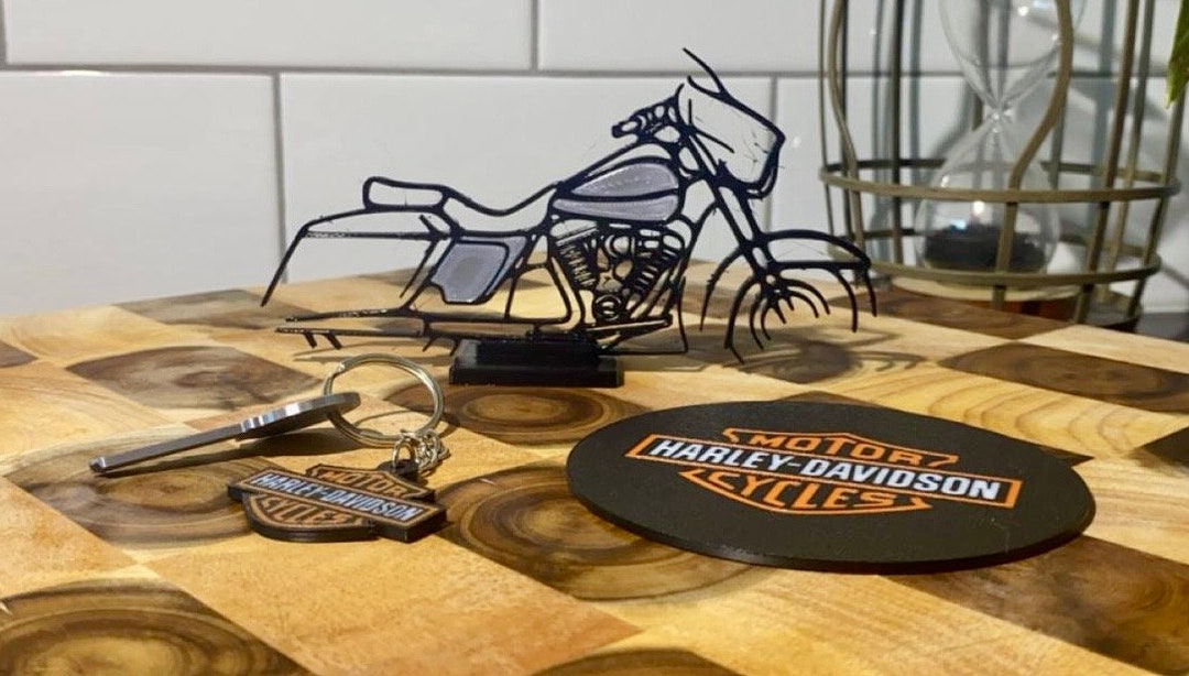 Harley Davidson Gift Set, Harley Davidson Desk Art, Harley Davidson ...