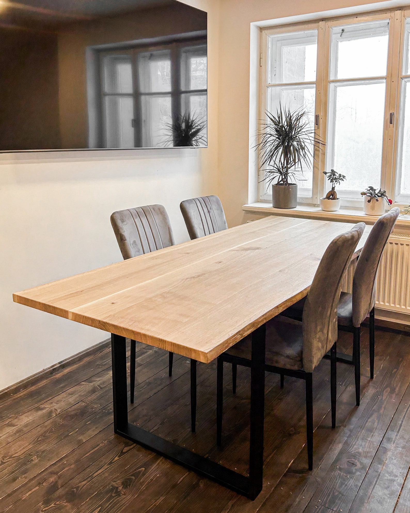 Modern Oak Wood Dining Table - Etsy