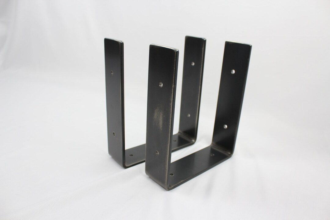 Set of 2 Metal Heavy Duty Brackets for Shelving Iron Sturdy Floating ...