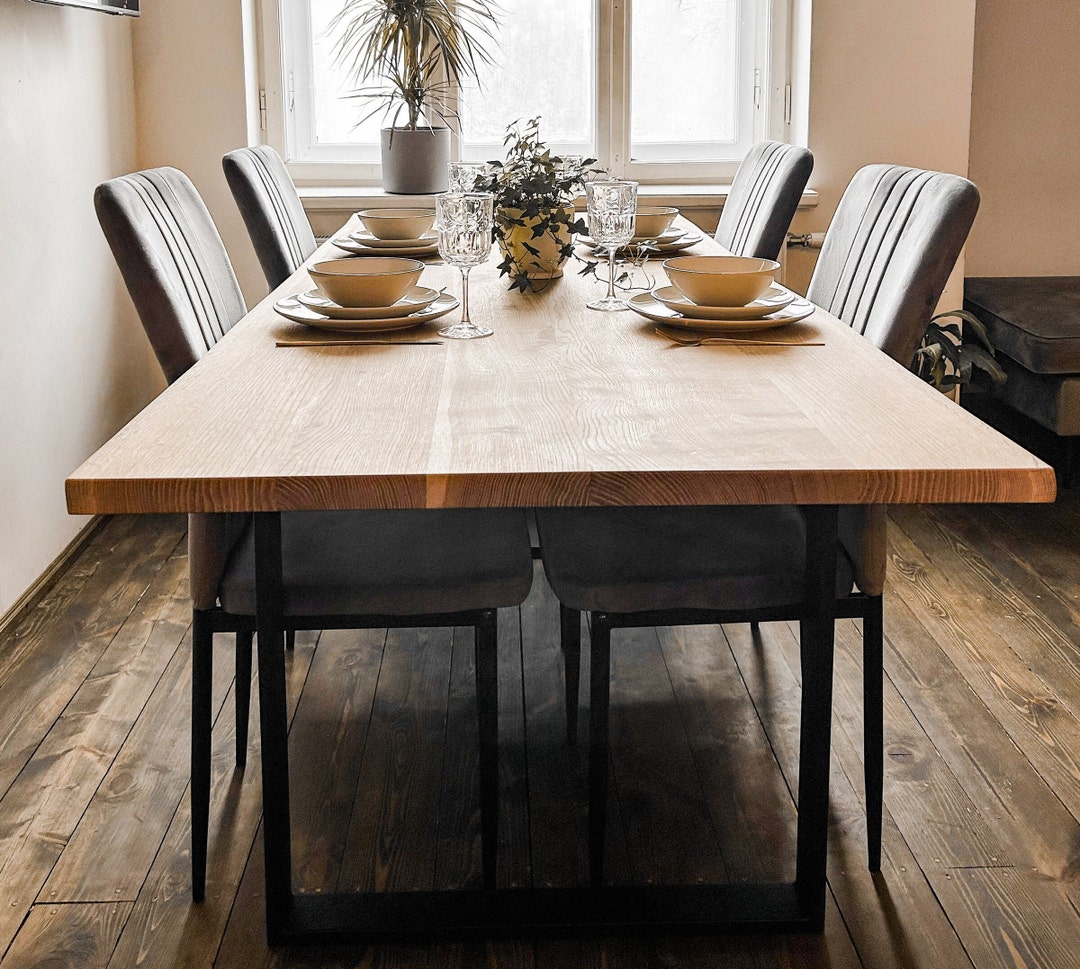 Modern Oak Wood Dining Table - Etsy