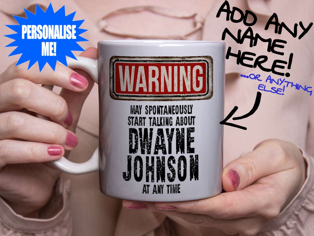 Dwayne Johnson Mug - Fan Gift That Can Be Personalised With Photo or ...