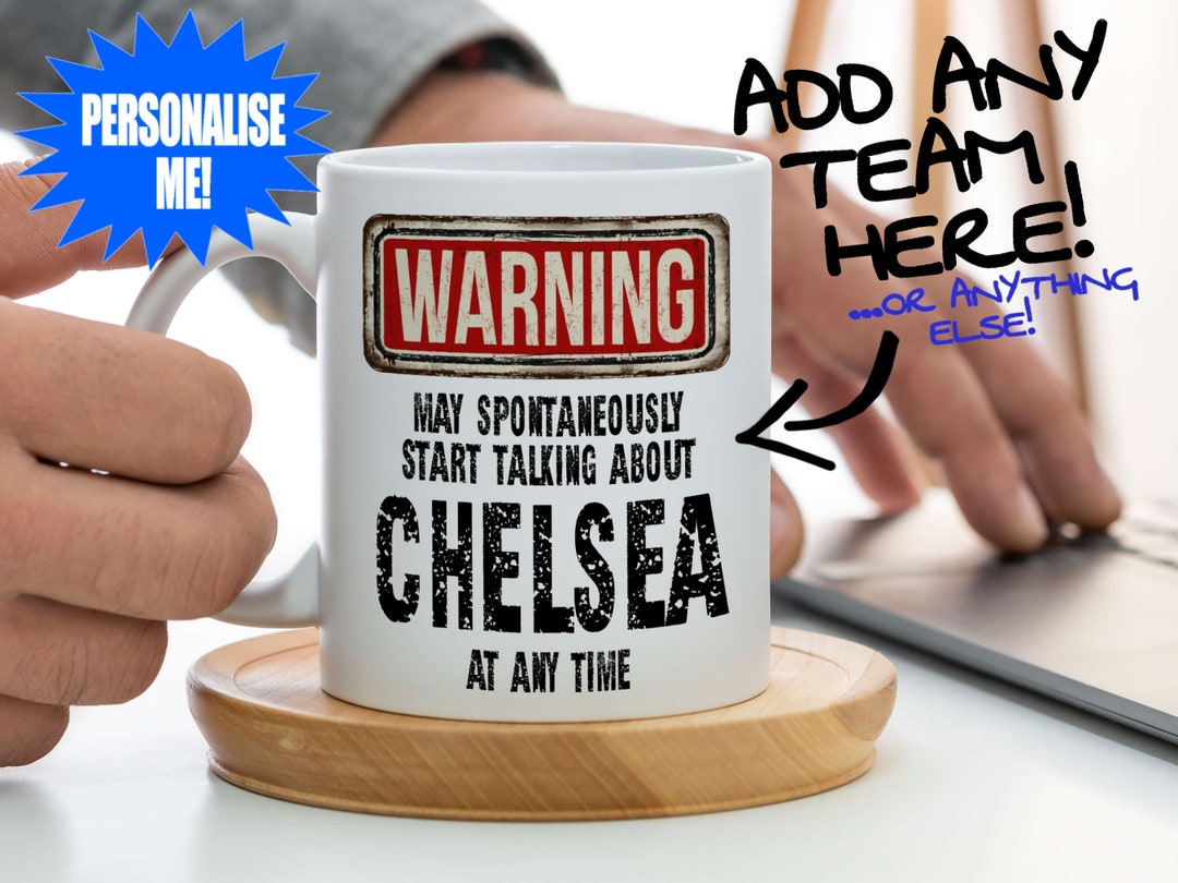 Chelsea Mug - Gift for a Football Fan - Can Be Personalised - Etsy UK