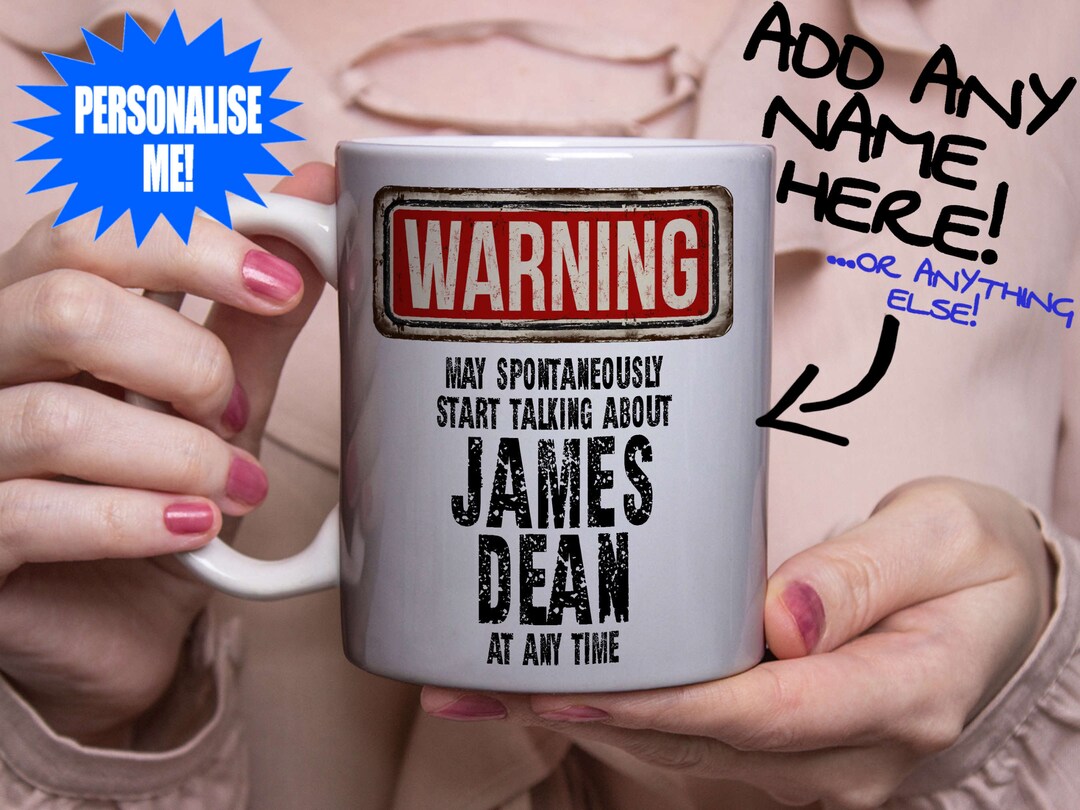 James Dean Mug Fan Gift That Can Be Personalised With Photo or Text - Etsy