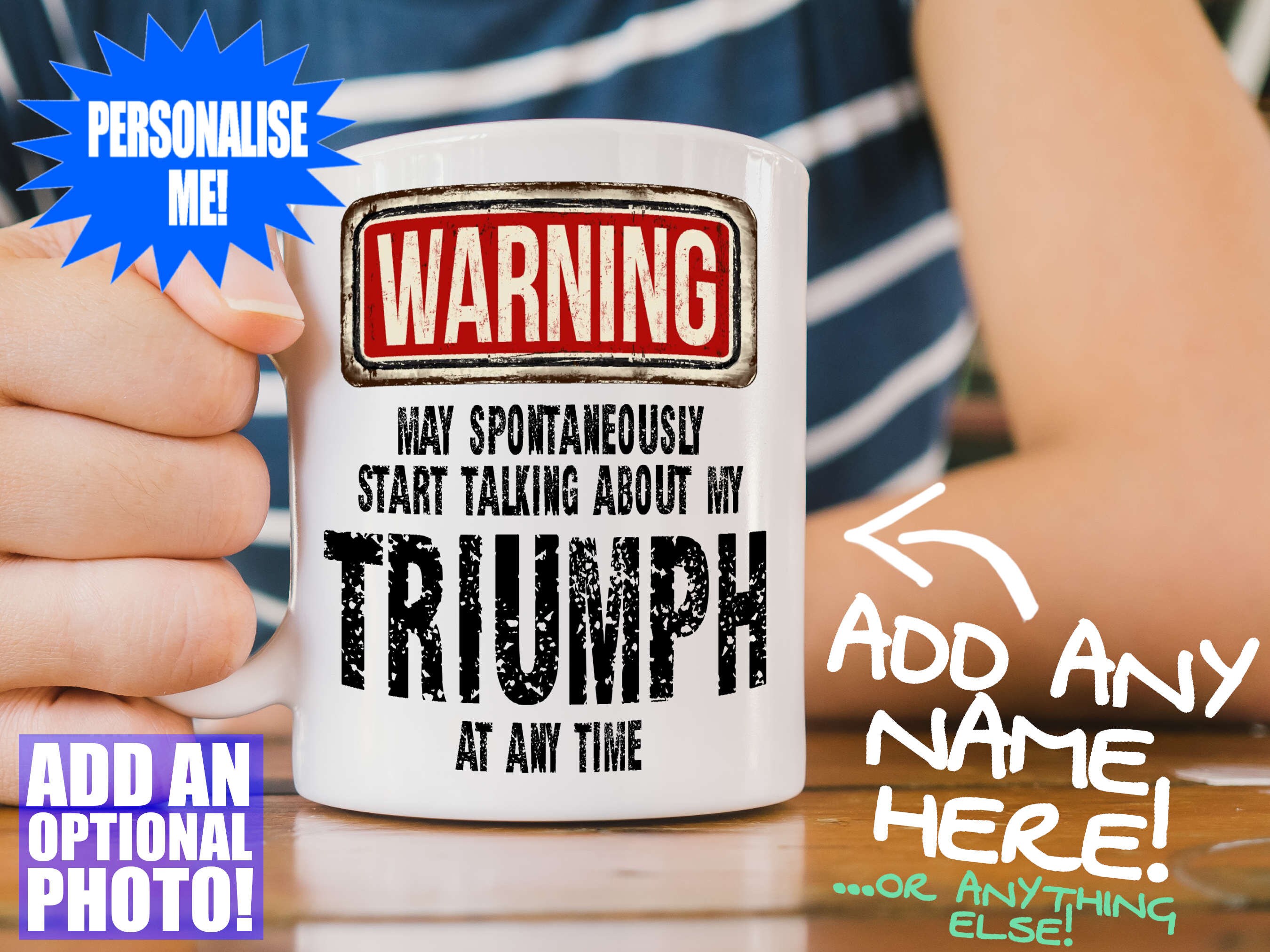 Triumph Mug Gift for a Motorcycle Enthusiast Can Be Personalised - Etsy
