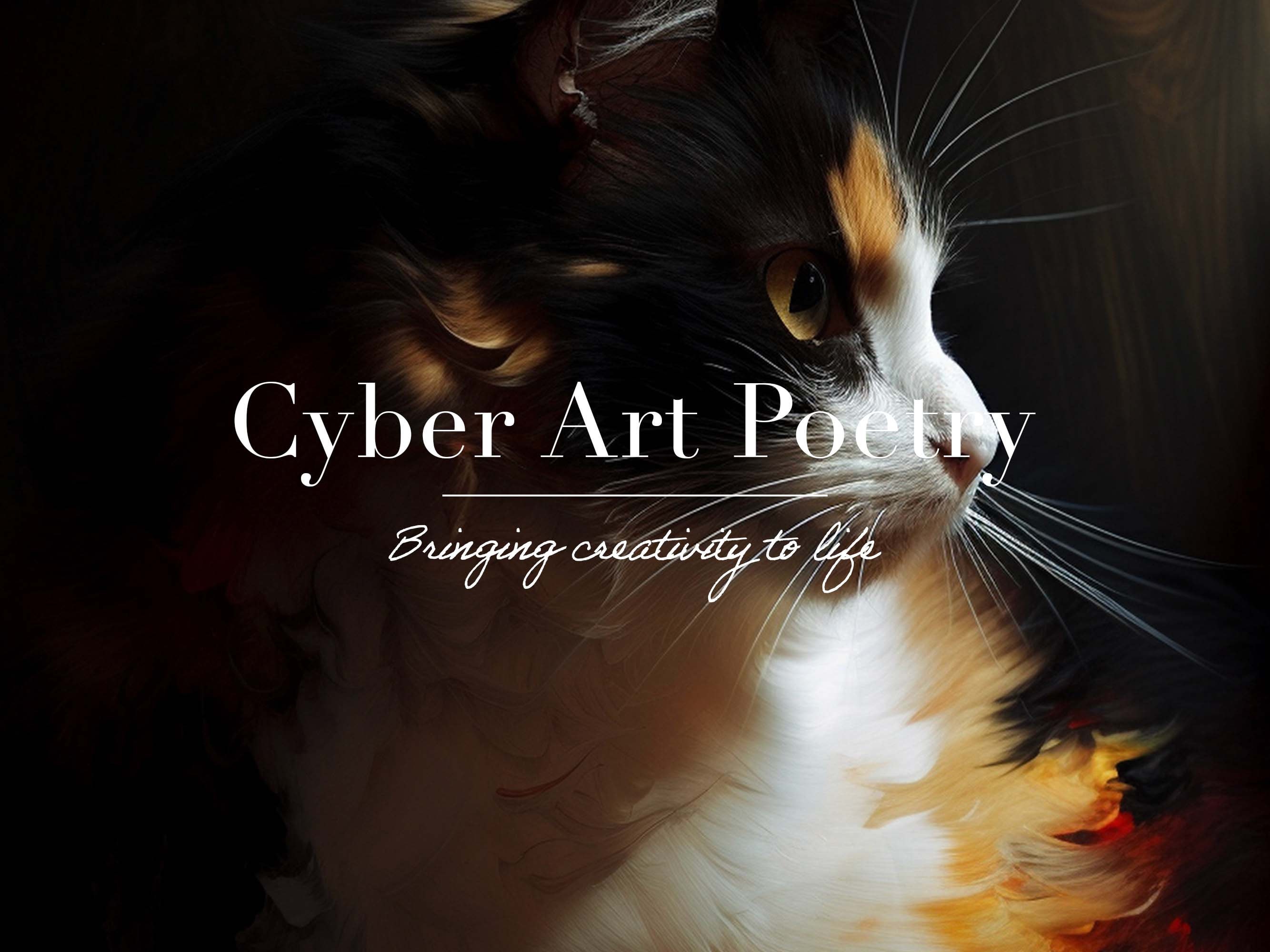 Printable Digital Cat Portrait Kitty Cat Painting Cat Digital Print Pet ...