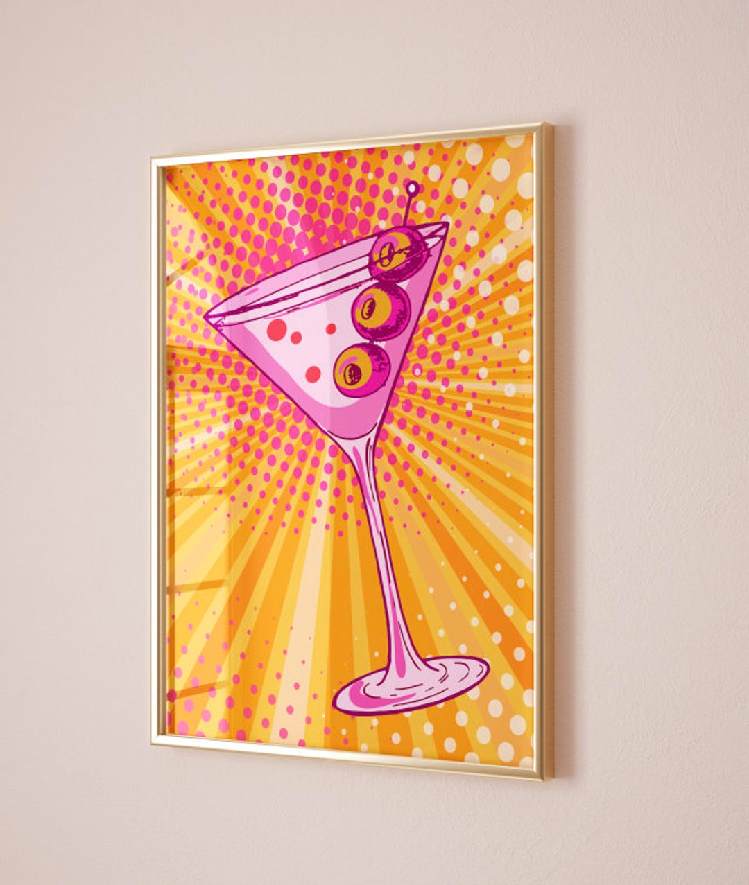 MARTINI Pop Art Print Instant Download Graphic Wall Art Graphic Wall ...