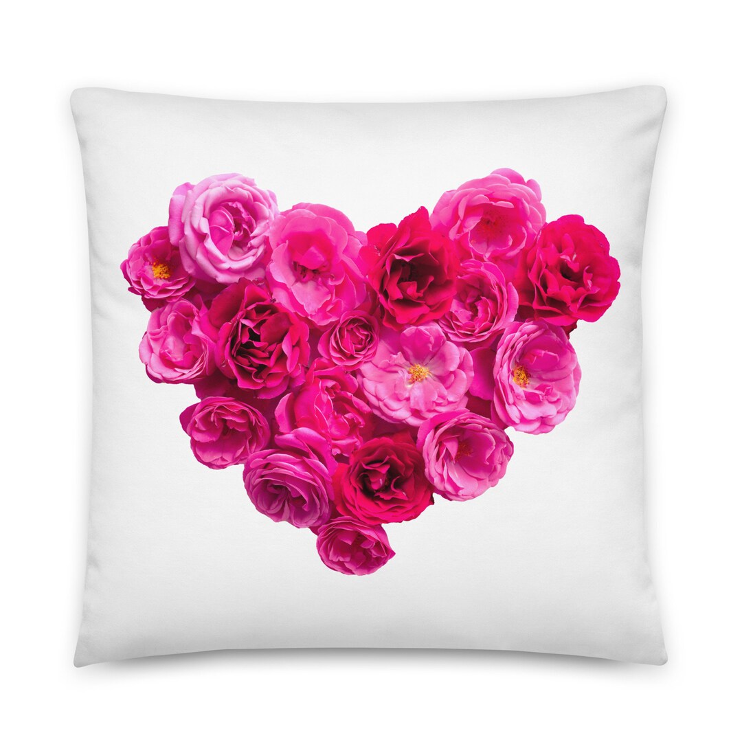 Pink Preppy Rose Heart Pillow Decor Pink Graffiti Decor Preppy Decor ...