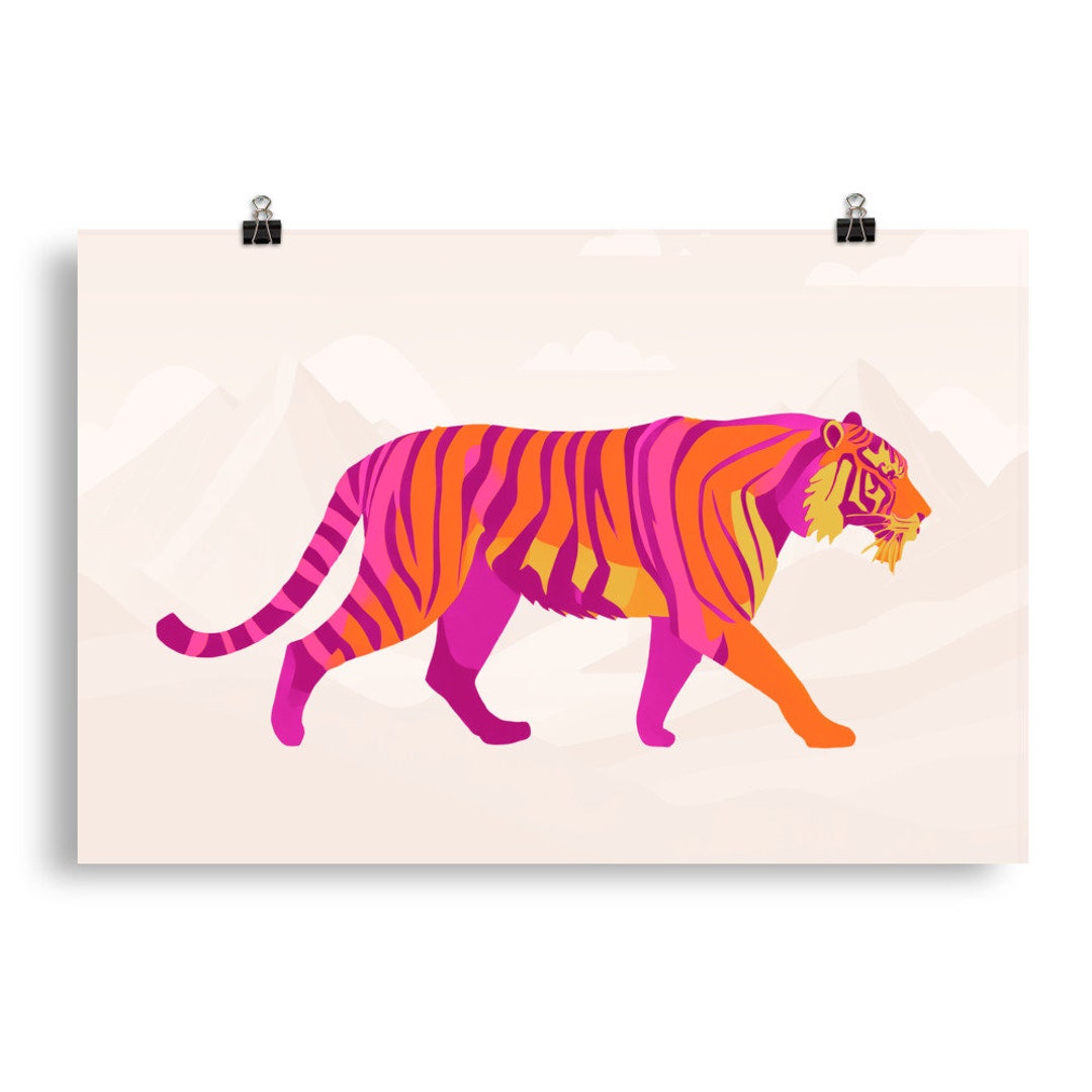 Tiger Painting Preppy Poster Maximalist Wall Art Preppy Wall Decor ...