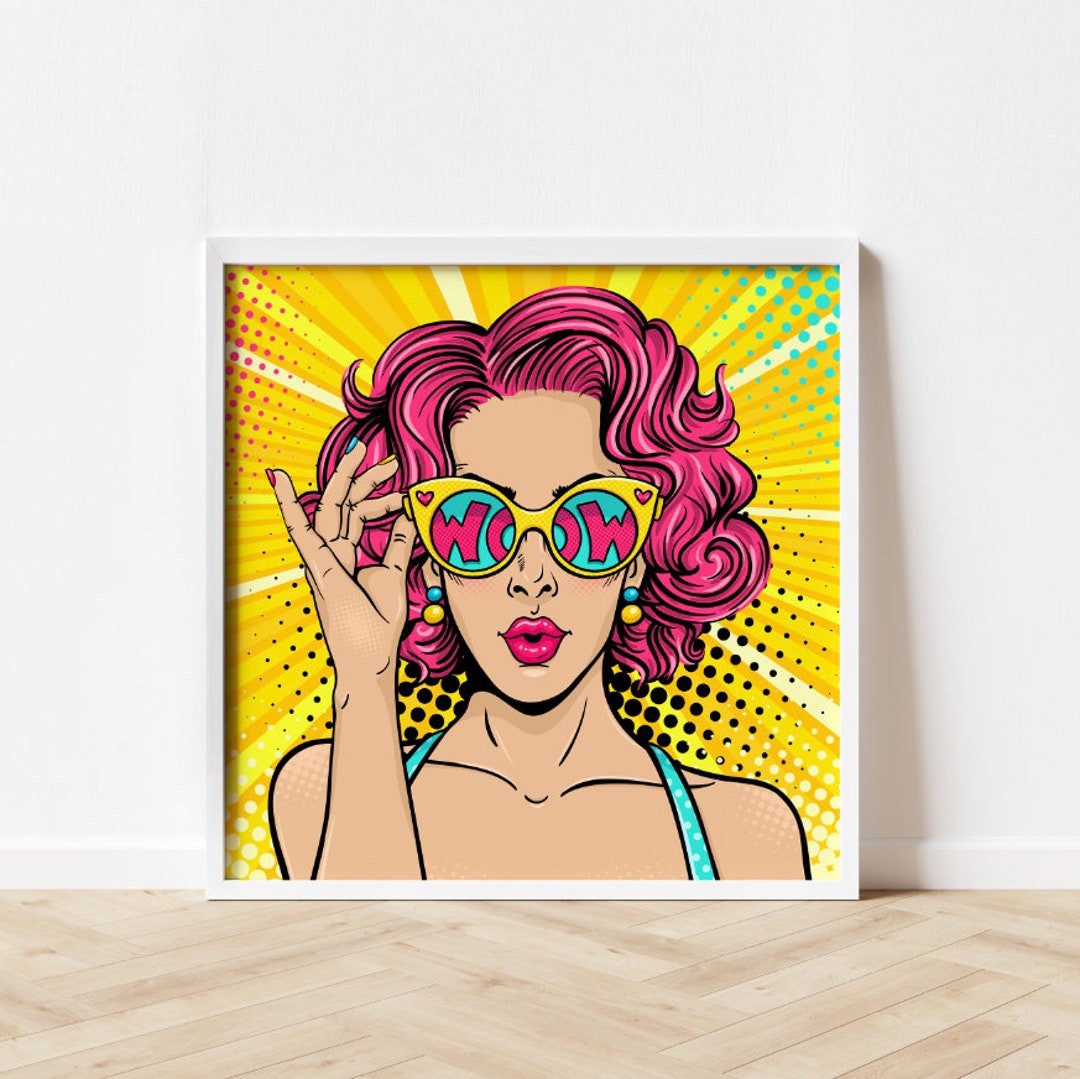 WOW GIRL Pop Art Wall Art Framed Poster Roy Lichtenstein Pop Art Print ...