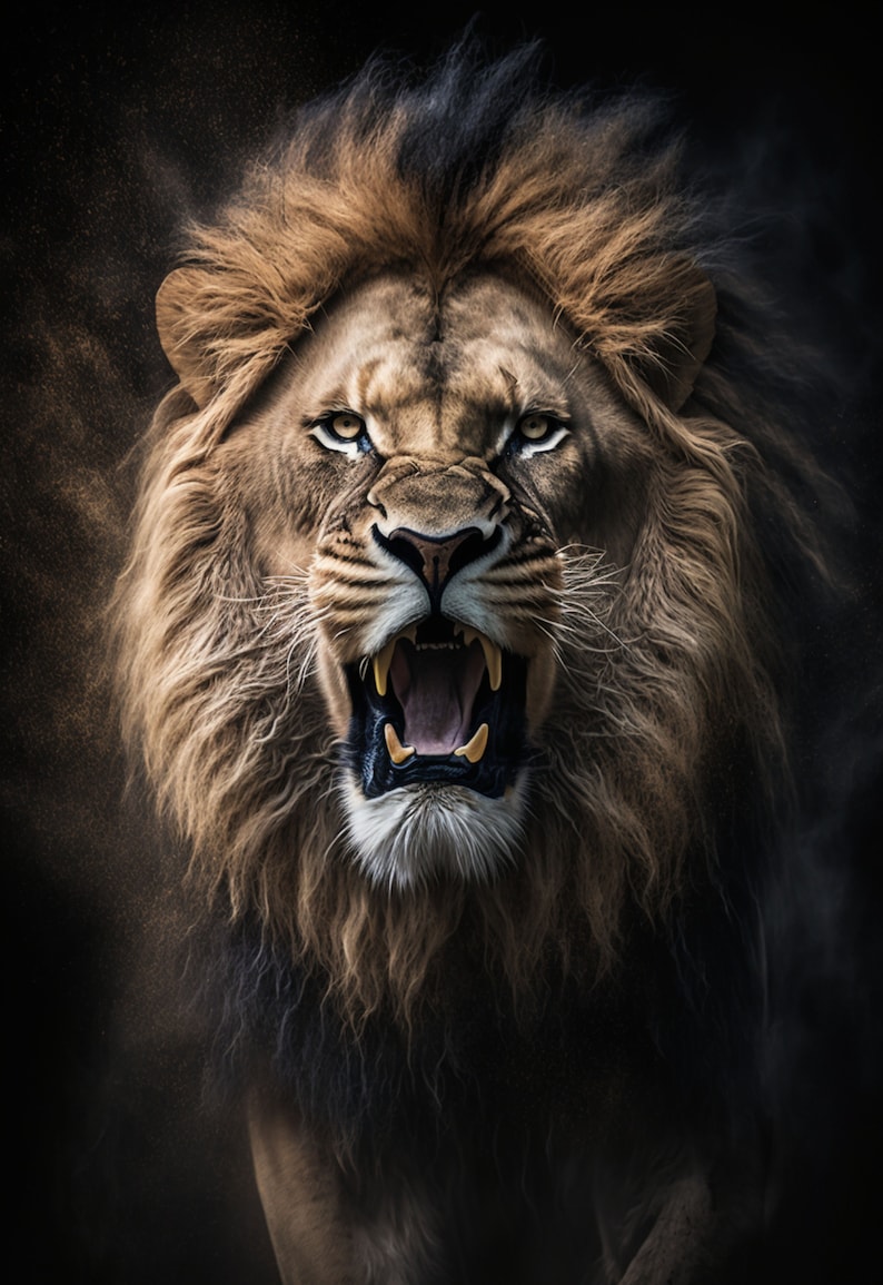 Poster Lion Poster Animal Printable Digital Art Wall Decor - Etsy