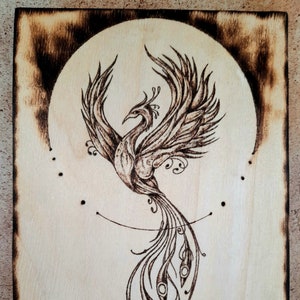 Benuthe Phoenix Realistic Handmade Pyrography, Woodburn, Wallart ...