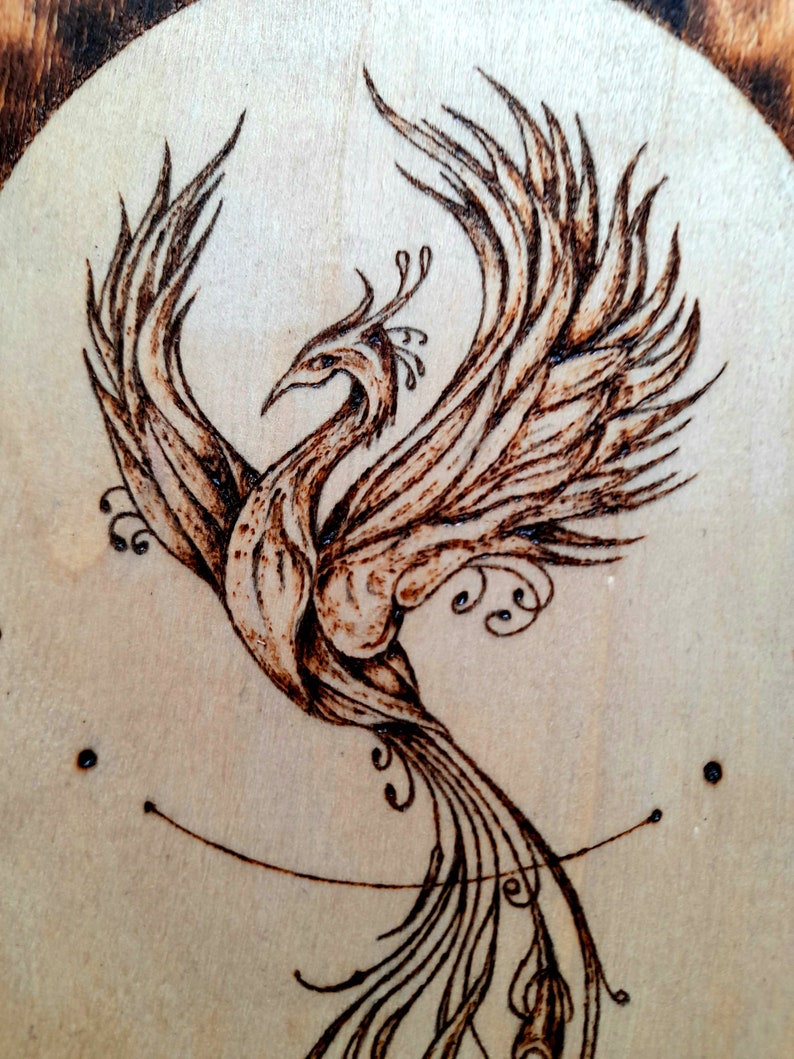 Benuthe Phoenix Realistic Handmade Pyrography, Woodburn, Wallart ...