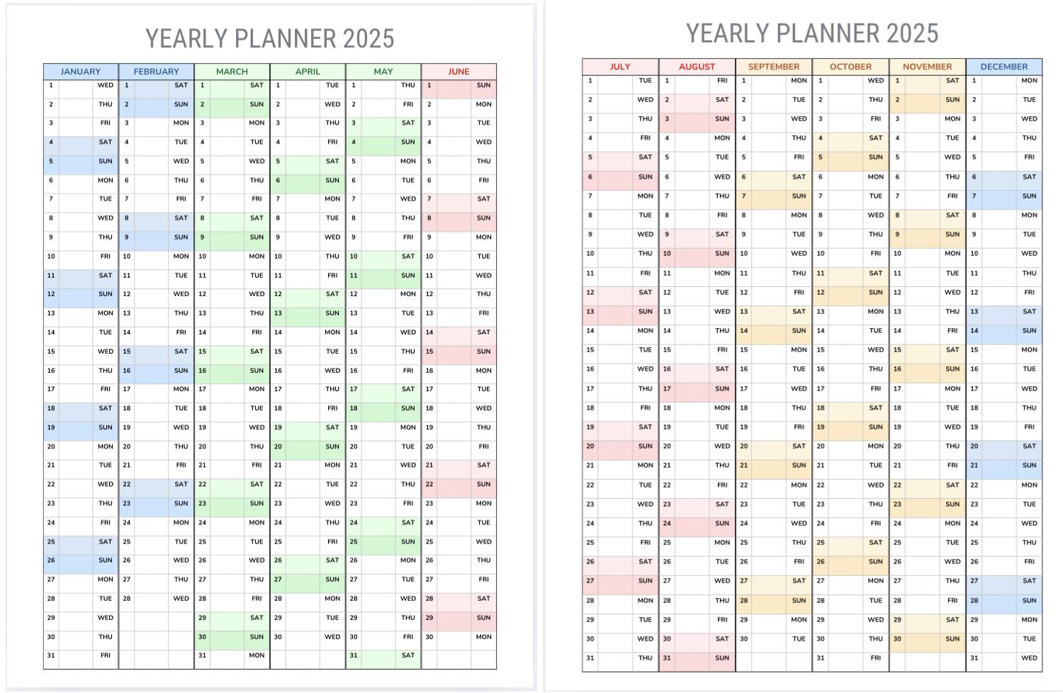 Yearly Planner 2025 - Etsy
