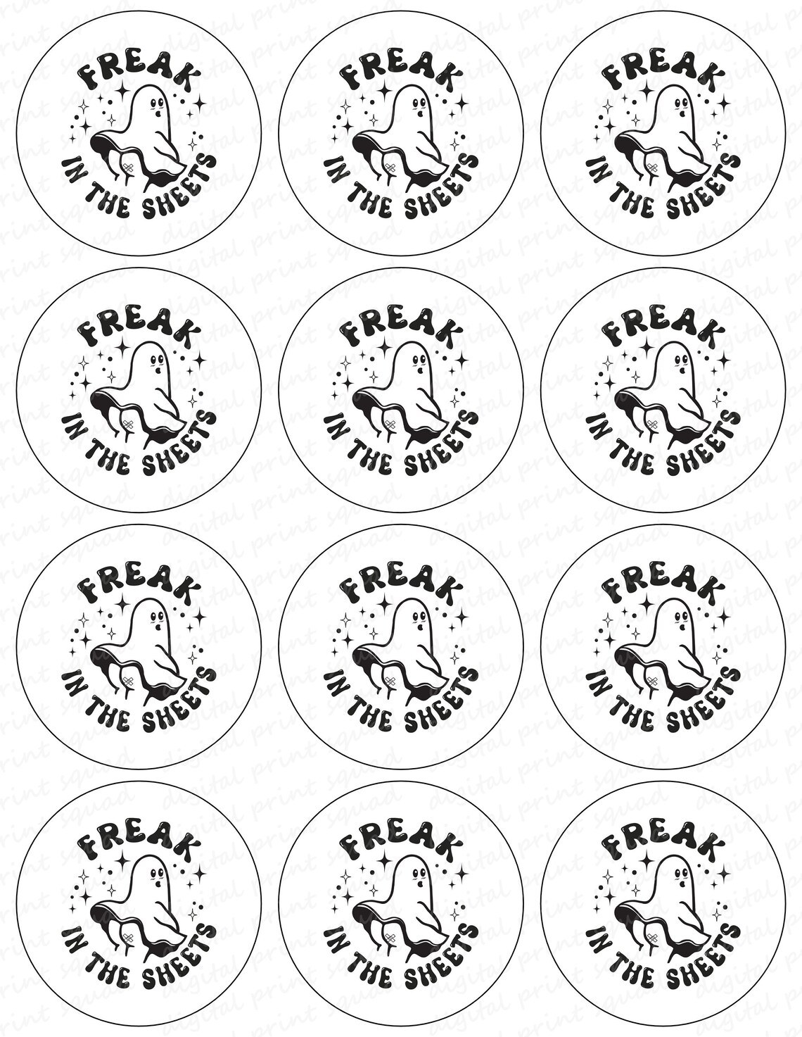 Set of 2 Freak in the Sheets Button Machine DIY 2.25 Inch Size Instant ...
