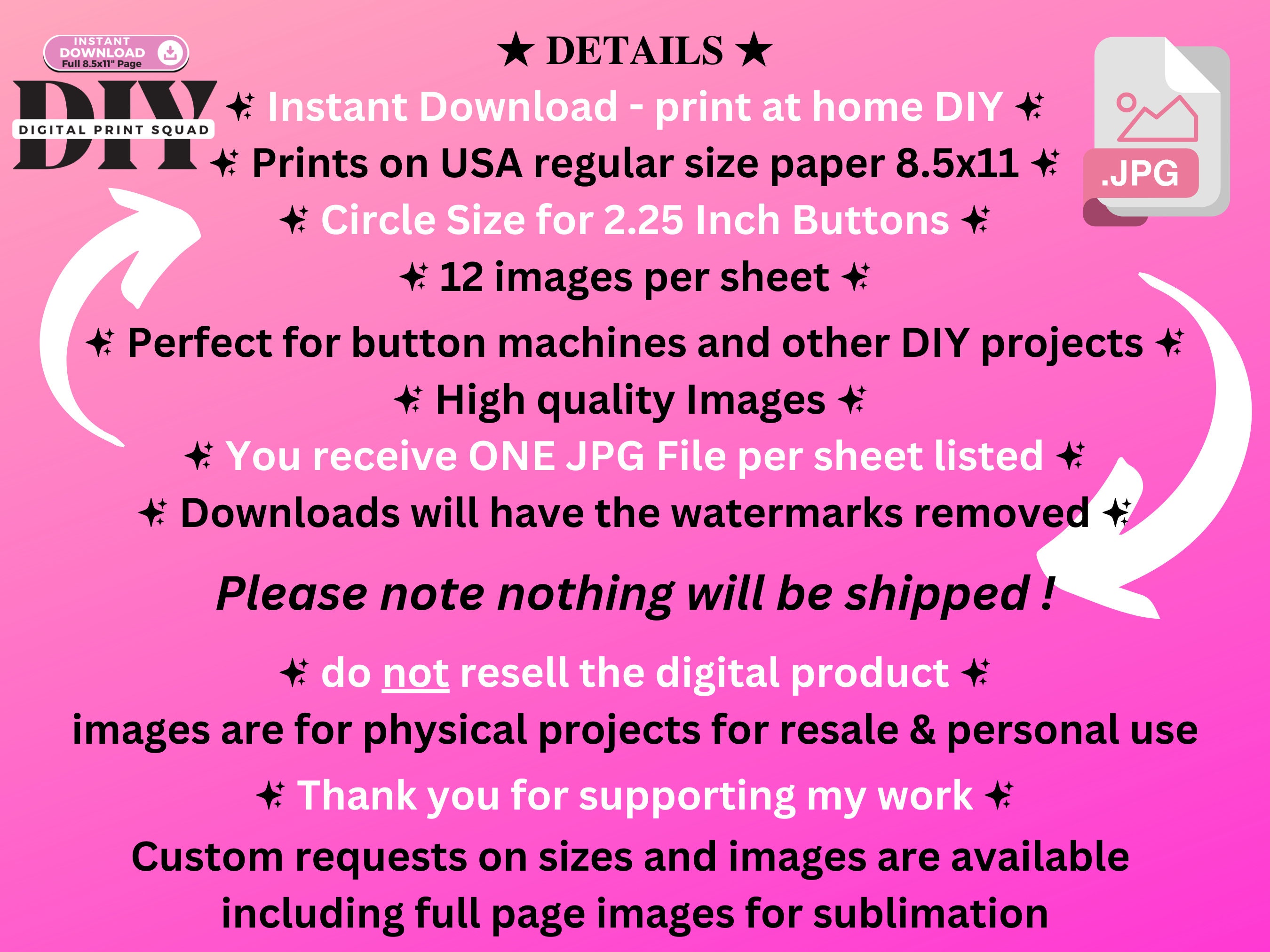 Set of 2 Freak in the Sheets Button Machine DIY 2.25 Inch Size Instant ...