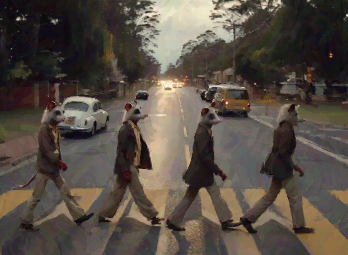 Abbey Road Possums Opossum Vintage Beatles Crossing Cool Picture Shirt ...