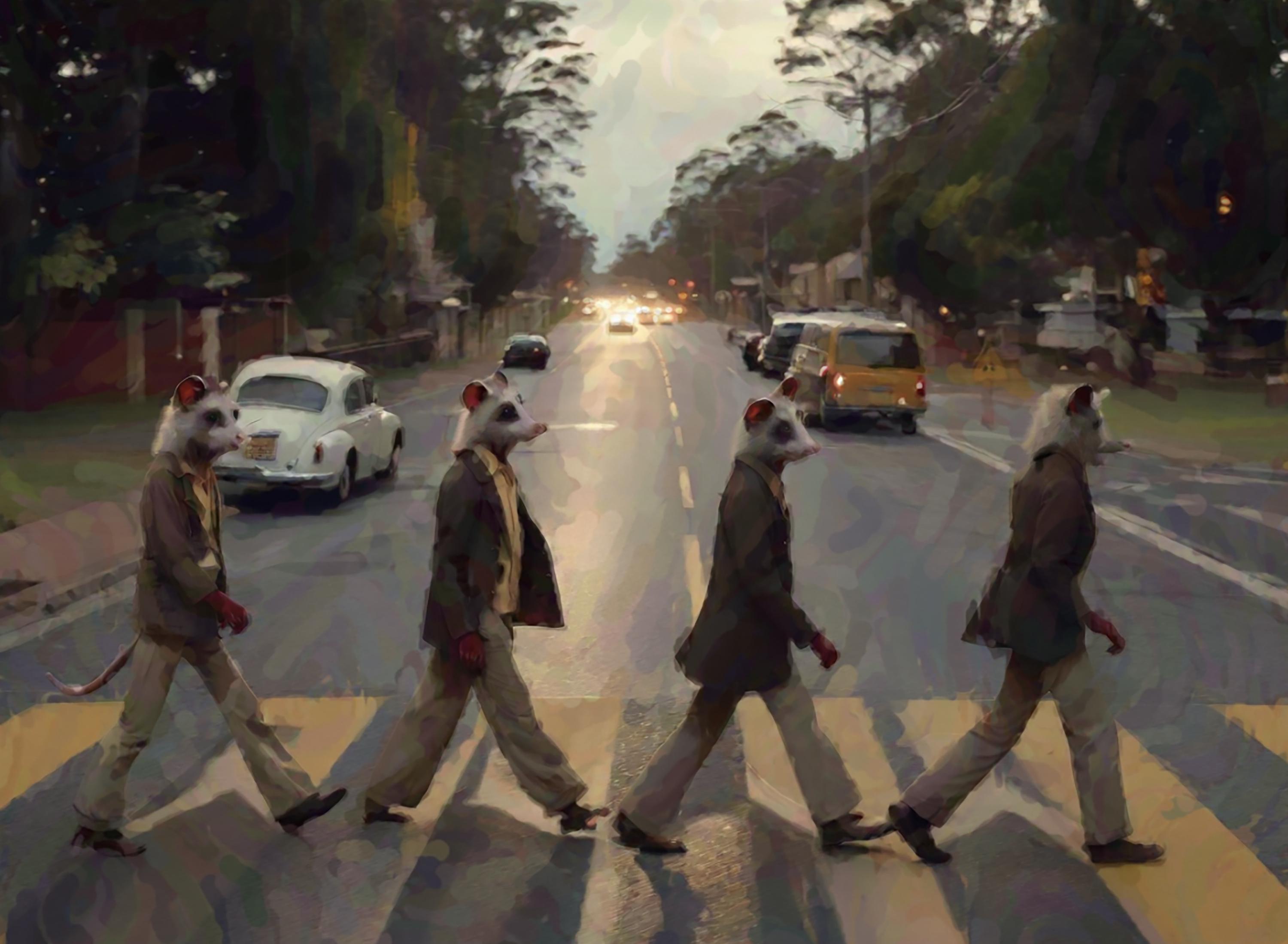 Abbey Road Possums Opossum Vintage Beatles Crossing Cool Picture Shirt ...