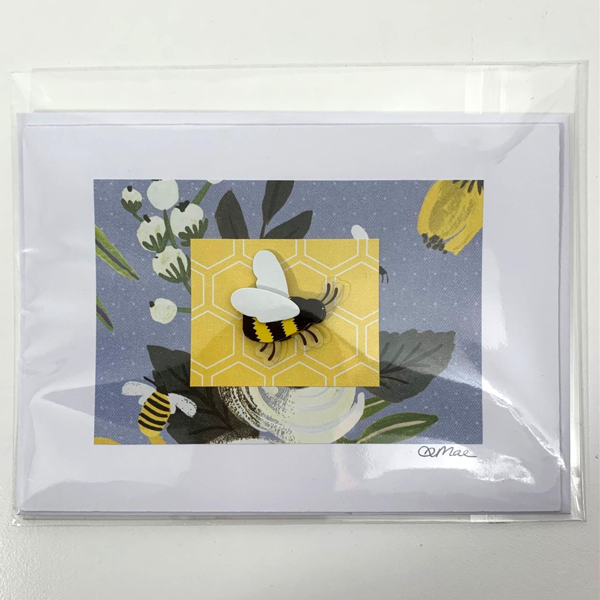 Set of 6 Unique Handmade 3D Bee and Floral Cards by Dani Mae Blank ...