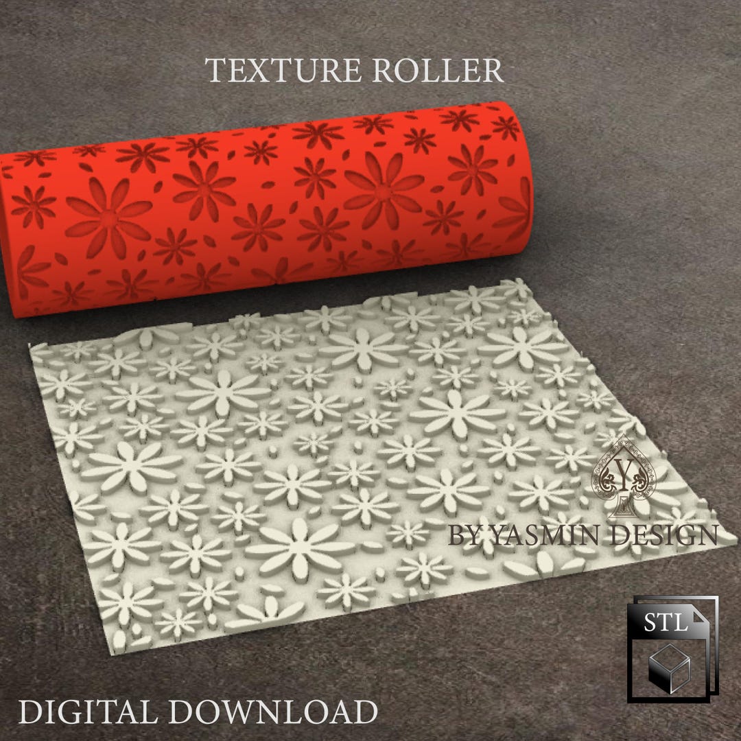 DAISY Texture I Texture for BUNNY I Polymer Clay Texture Roller I ...