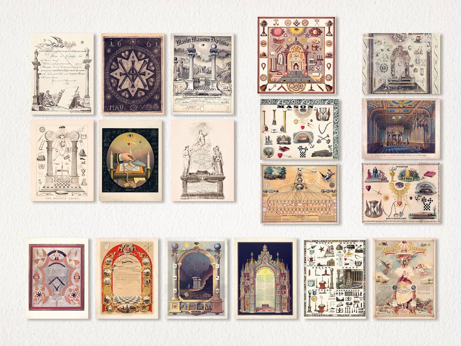 Masonic Printable Pages. Chart Diploma Alchemy. DIGITAL DOWNLOAD ...