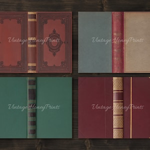 Old Book Covers, Matching Spines. Printable Digital Vintage Antique ...