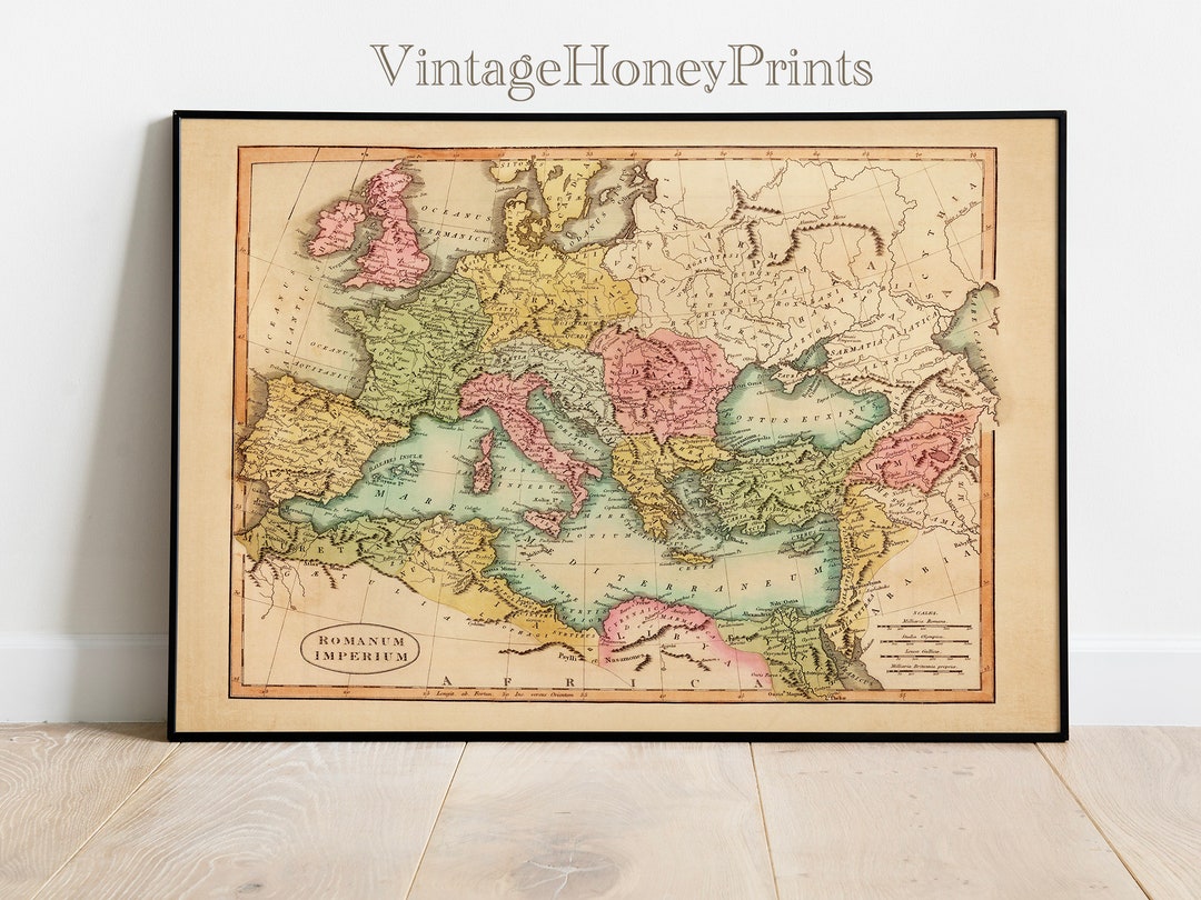 Vintage Map Poster. DIGITAL DOWNLOAD. Romanum Imperium. Ancient ...