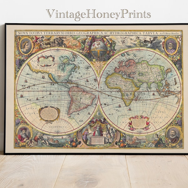 Antique Wall Map - Etsy