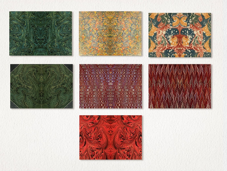Endpaper Printable Junk Journal Pages. Old Original Antique Book Paper ...